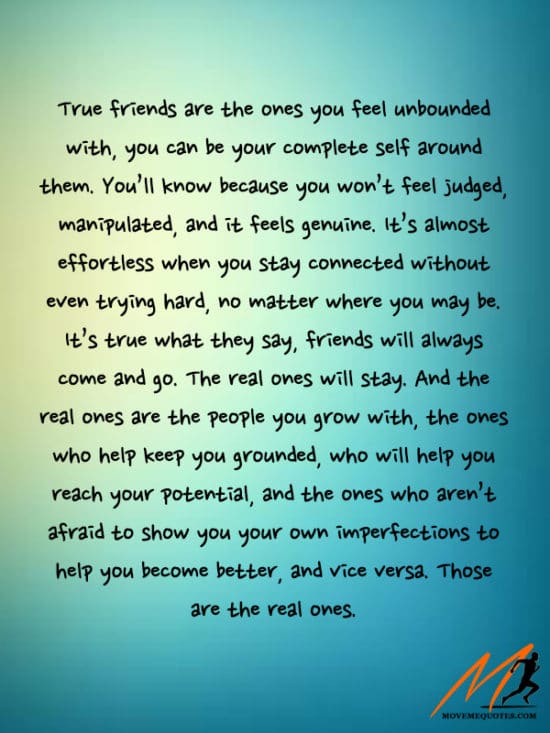 When you know someone is a true friend: · MoveMe Quotes