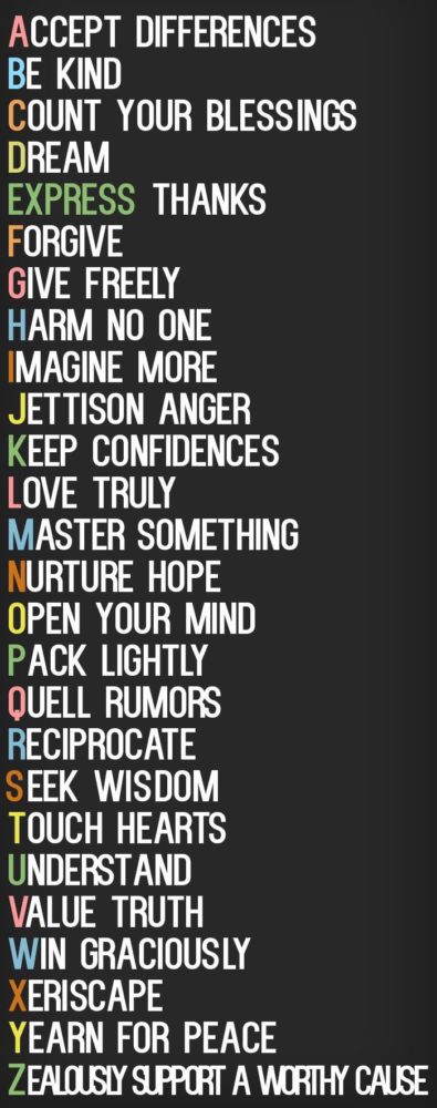 The ABCs of living a beautiful life: · MoveMe Quotes